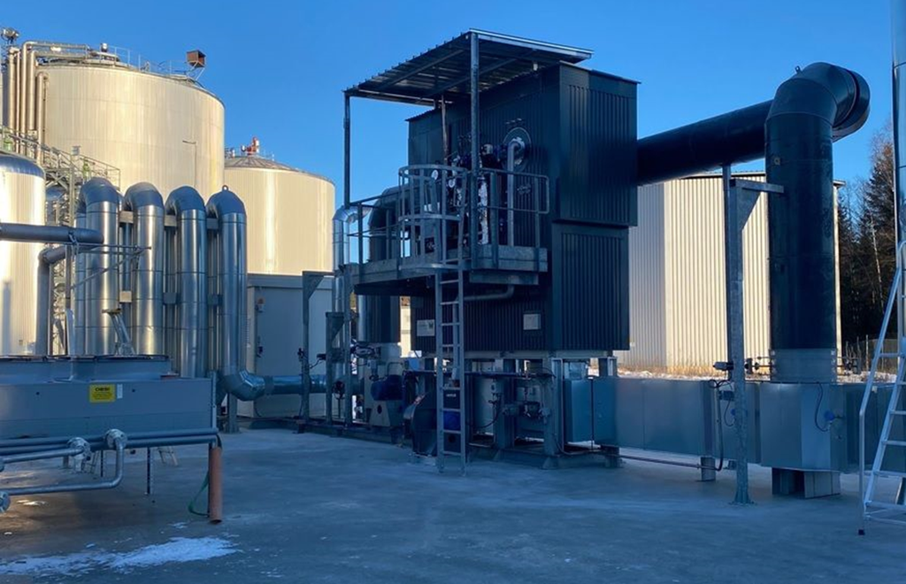 POST-COMBUSTION PLANT FOR UPGRADING OF BIOGAS IN BIOMETHANE OFF GAS